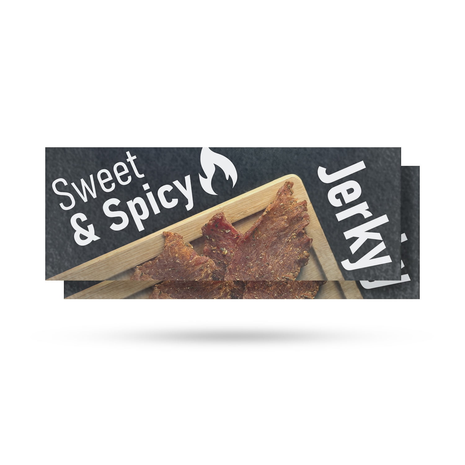 Sweet and Spicy Jerky Vinyl Decal 2 Pack of 24 Inch x 9 Inch Weatherproof Heavy-Duty Adhesive ...