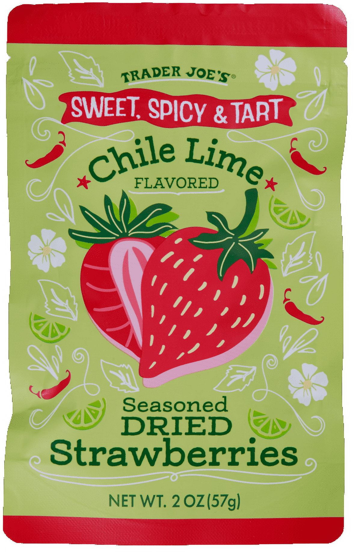 Sweet, Spicy & Tart Chile Lime Flavored Seasoned Dried Strawberries 2 ...