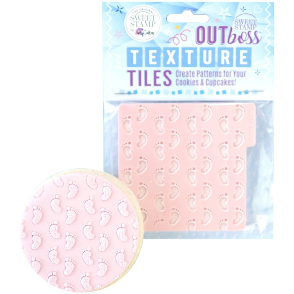 Sweet Stamp Outboss Plastic Texture Tile Stamp, Walking Baby Feet ...