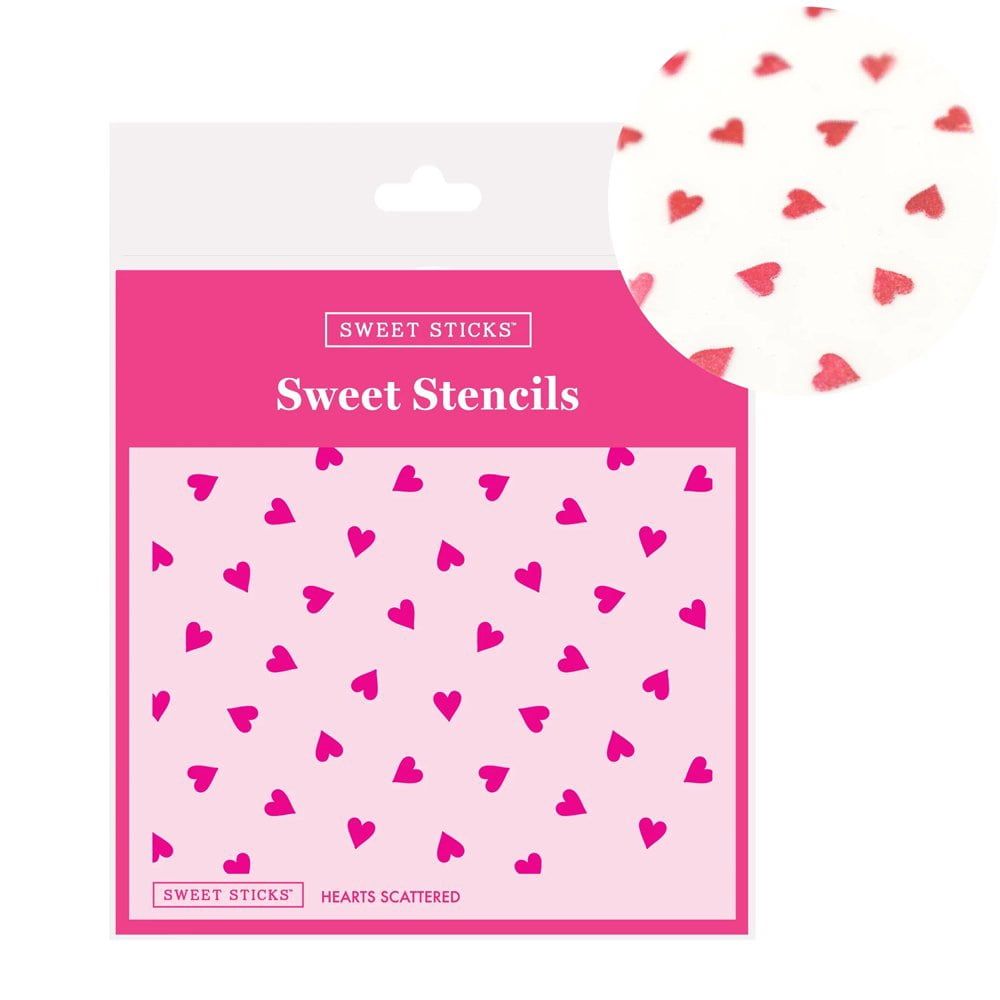 Sweet Sticks Cookie-and-Cupcake Food-Decorating Stencil, Hearts ...