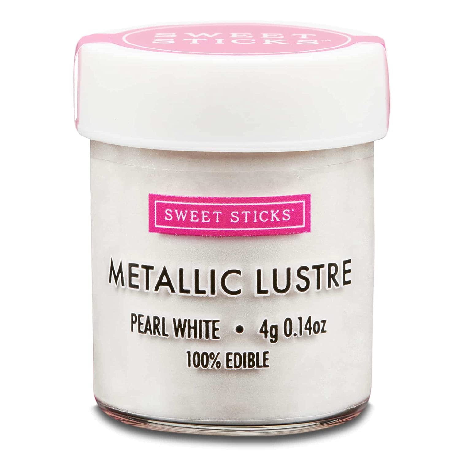 Sweet Sticks Metallic Luster Dust Color Powder, 4 Grams Pearl White ...