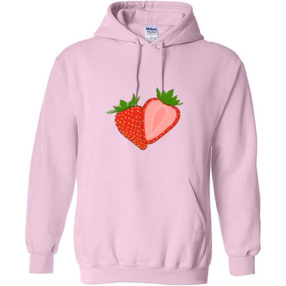 Sweet Strawberries Black Summer Fruits Tropical Berry Graphic Hoodie ...