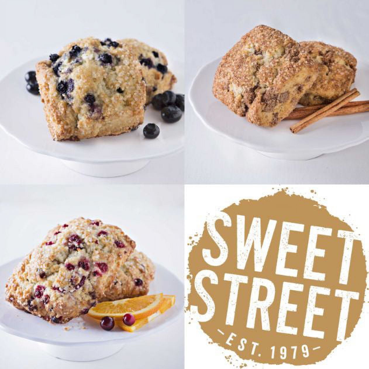 Sweet Street Artisan Scone Cinnamon and Blueberry Variety Pack, 3.5oz ...