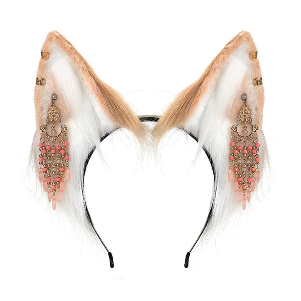 Sweet Students Woman Photoshoots Hairband with Fringe Earring Decor ...