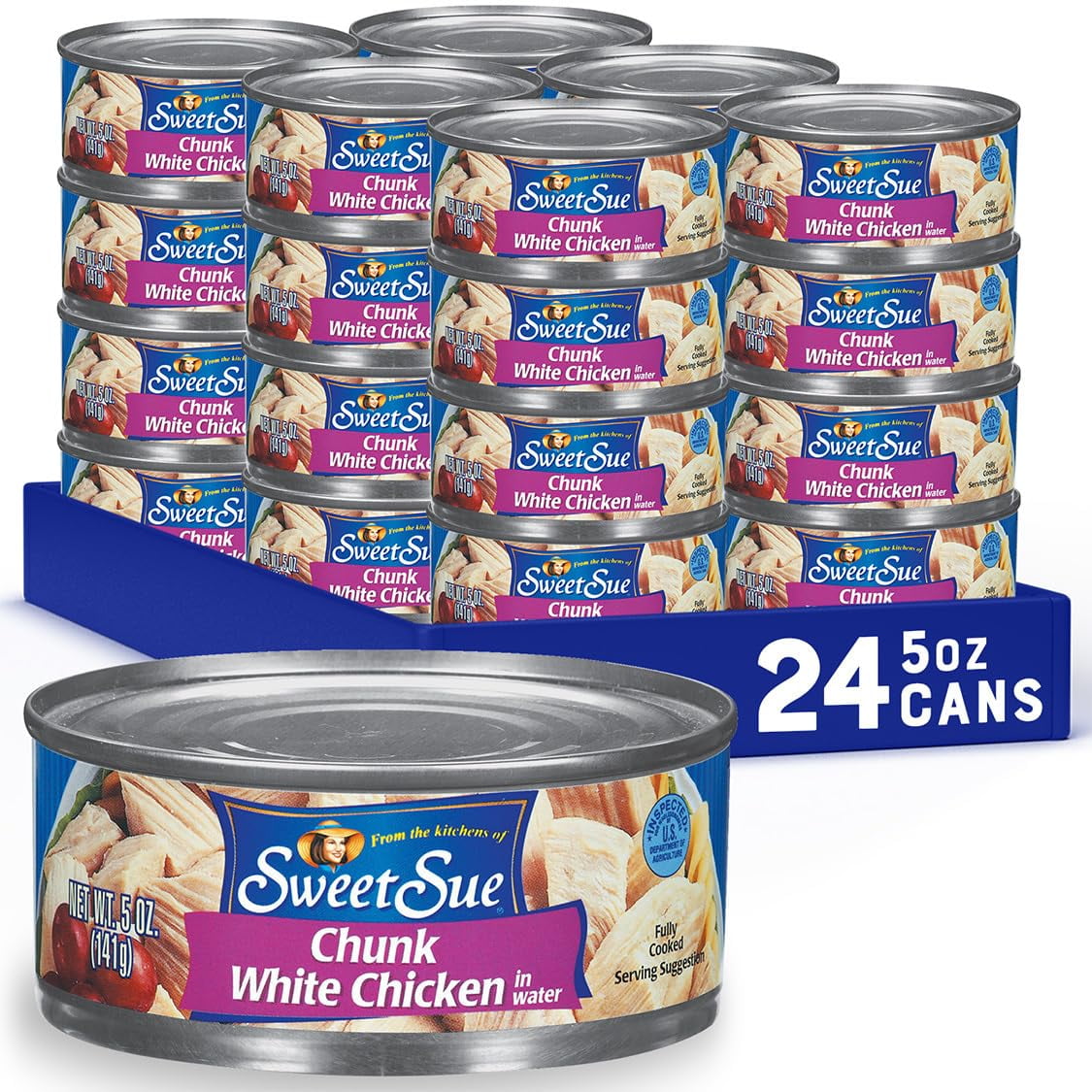 Sweet Sue Chunk White Chicken in BSL1 Water, 5 oz Can (Pack of 24 ...