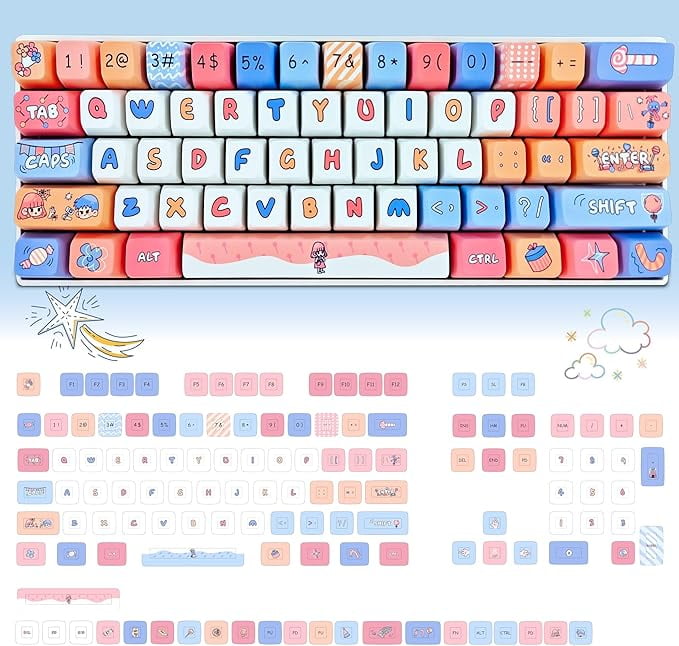 Sweet Sugar House Cute Keycaps for Mechanical Gaming Keyboard, PBT ...