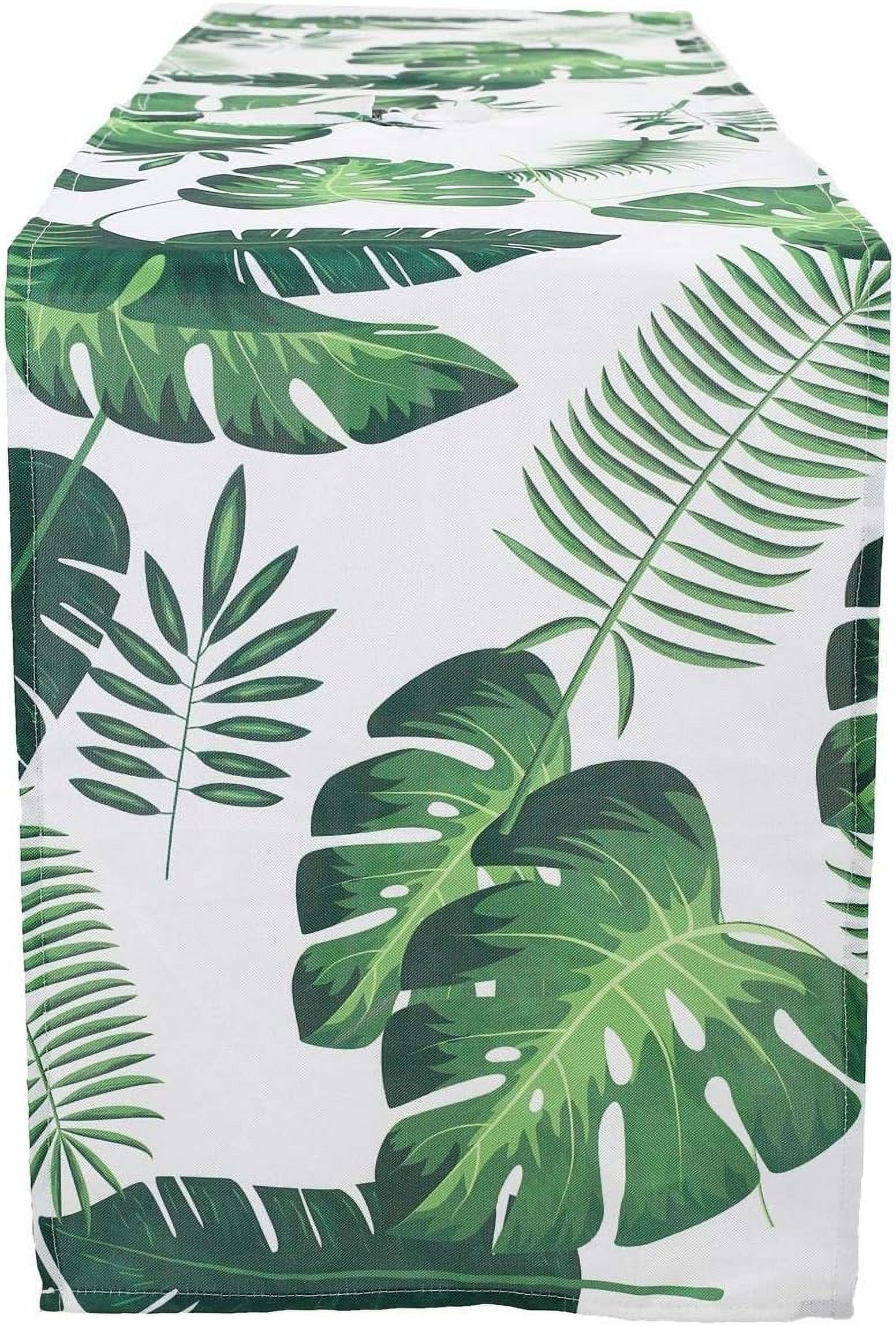 Sweet Summer TIME Summer Turtle Leaf Palm Tree Linen Table Runners ...