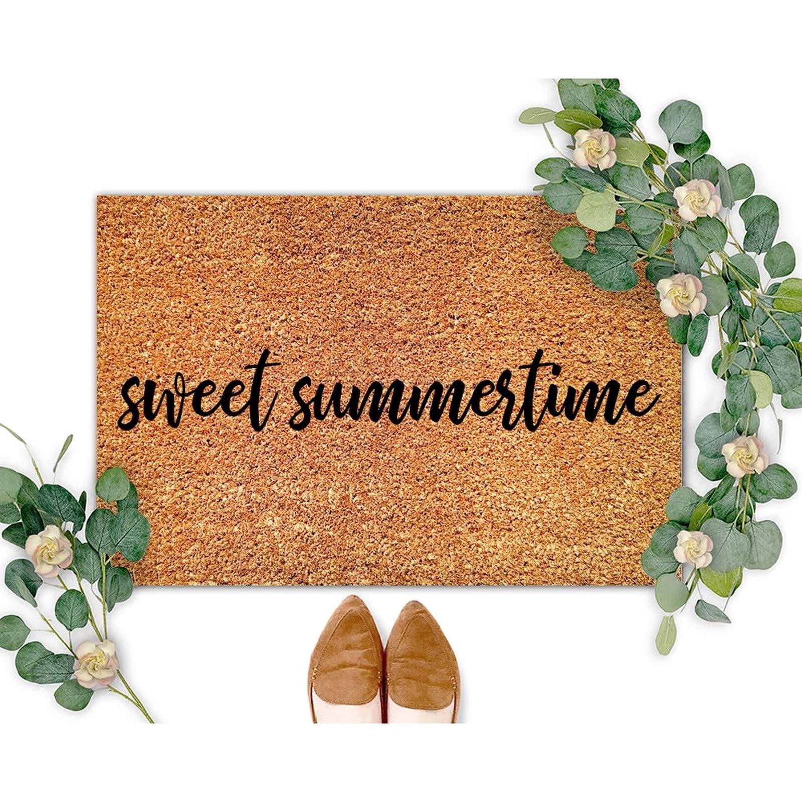 Sweet Summer Time Coir Doormat Heart Warming Door Mats Farmhouse Thick ...