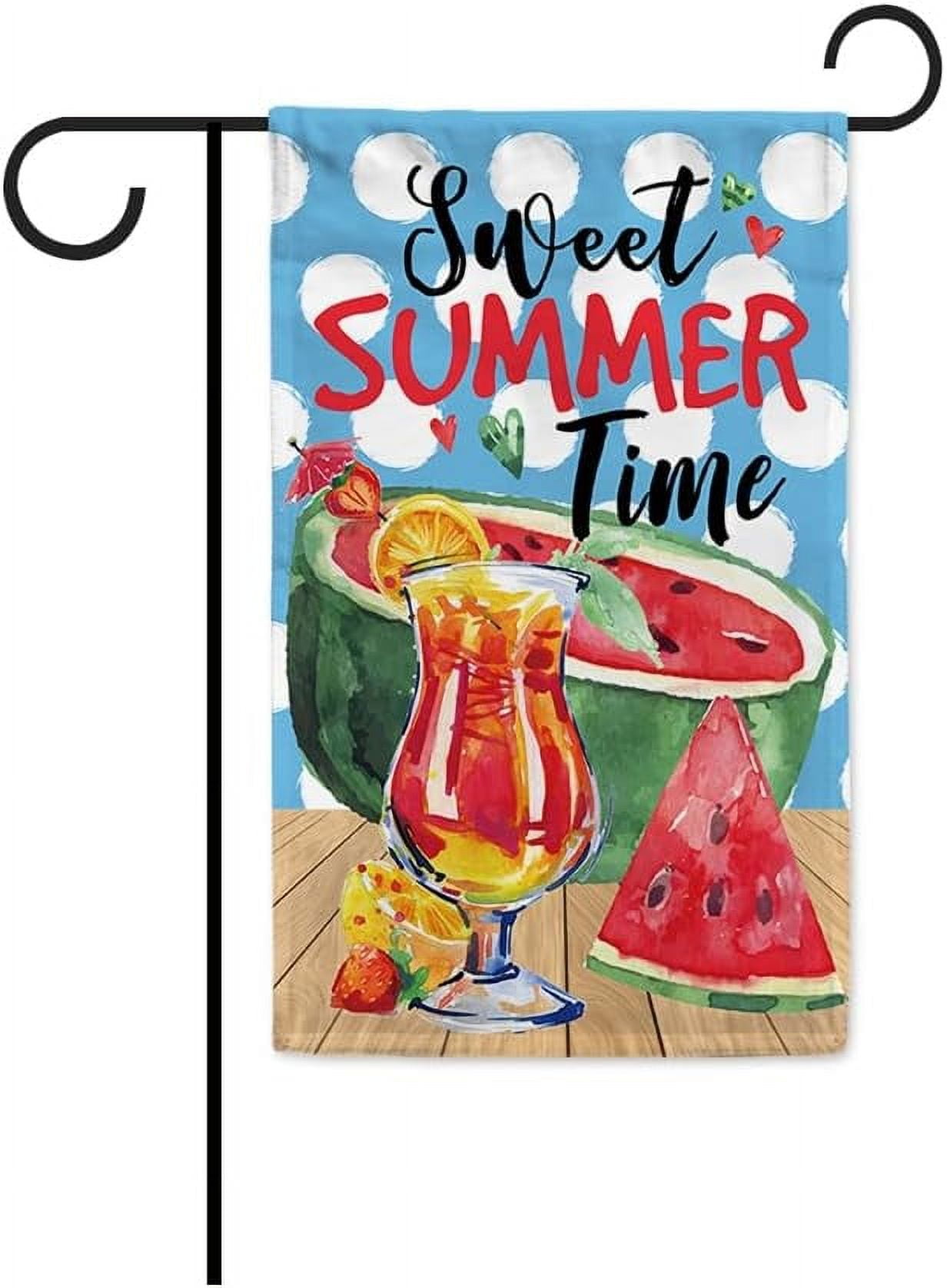 Sweet Summer Time Garden Flag Watermelon Polka Dots 28x40 inch Vertical ...