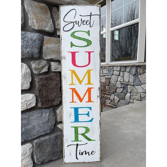Sweet Summer Time Sign Hand Painted Wood Sign Summer Sign Front Door ...