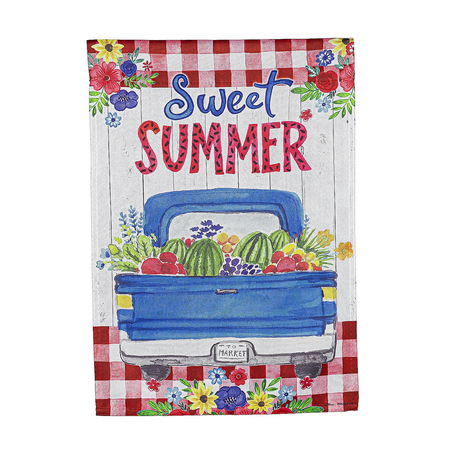 Sweet Summer Truck Garden Suede Flag - Walmart.com