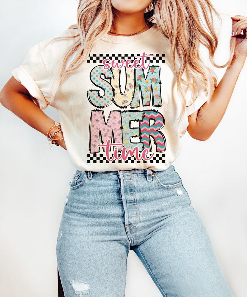 Sweet Summertime Shirt, Girly Retro Summer Tee for Women, Cute ...