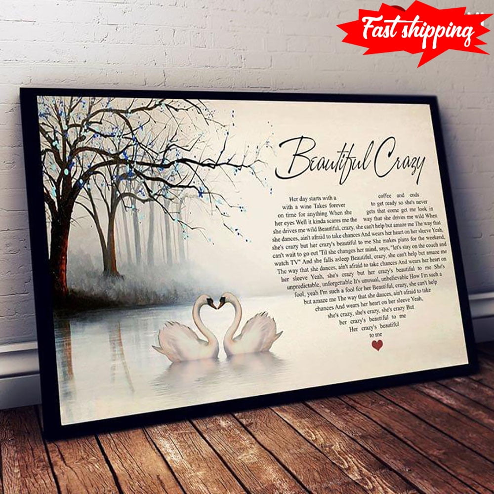 Sweet Swan Heart & Beautiful Crazy Lyrics Heart Typography Her Day ...