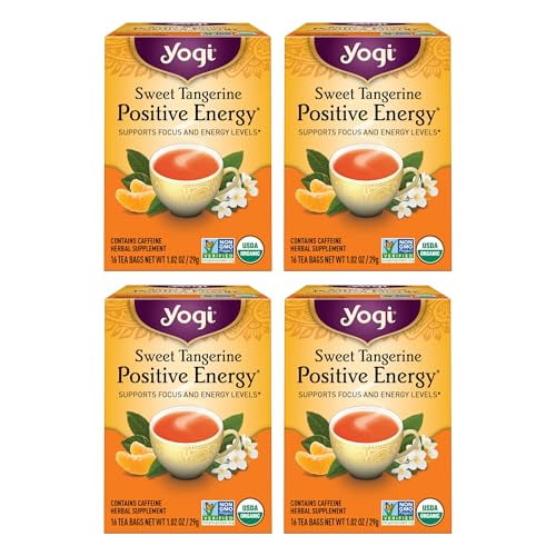 Sweet Tangerine Positive Energy Tea - 16 Tea Bags per Pack (4 Packs ...