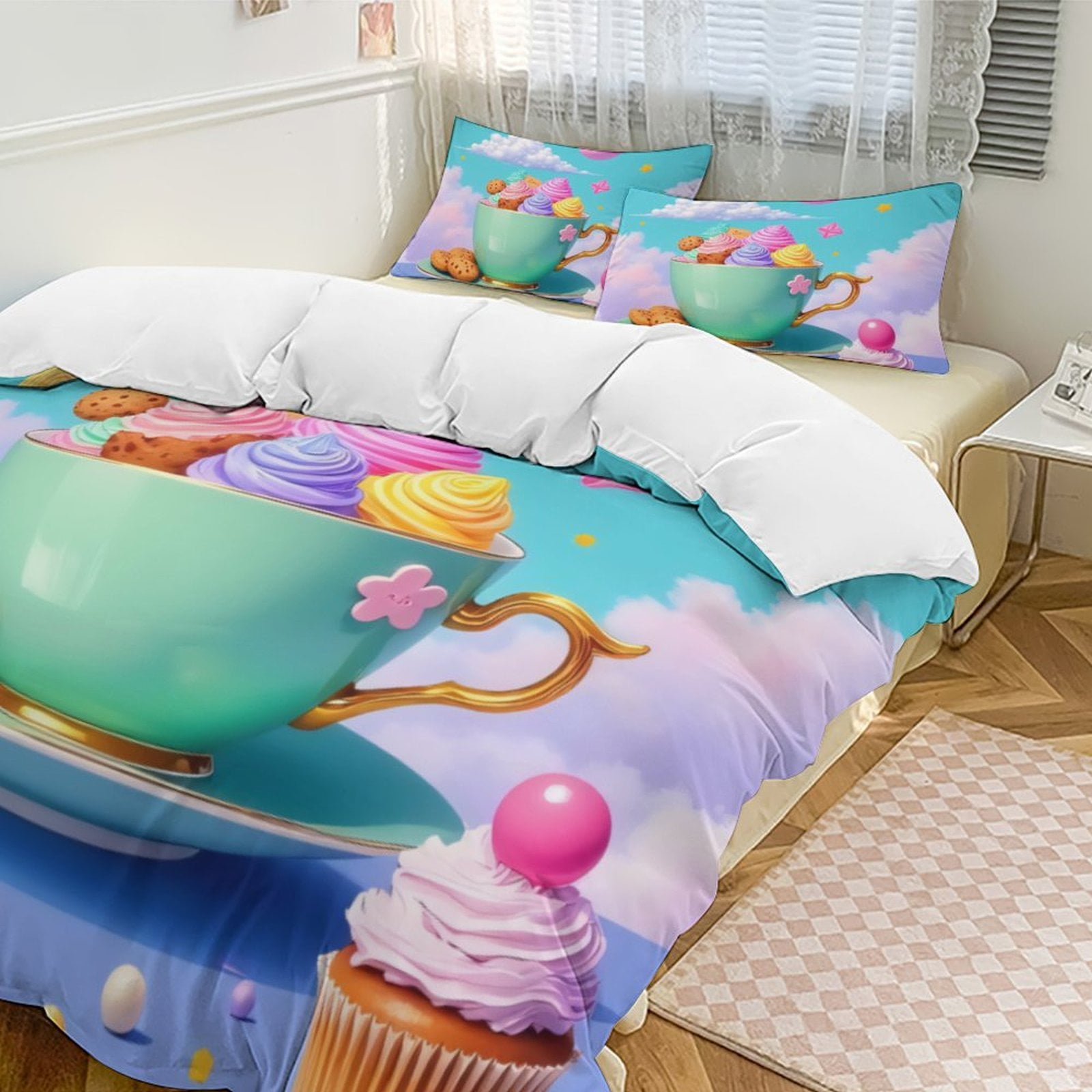 Sweet Tea Cup Fantasy 3D Duvet Cover Set Quilt Cover Theme of Kid Boy Girl for Bedroom ...