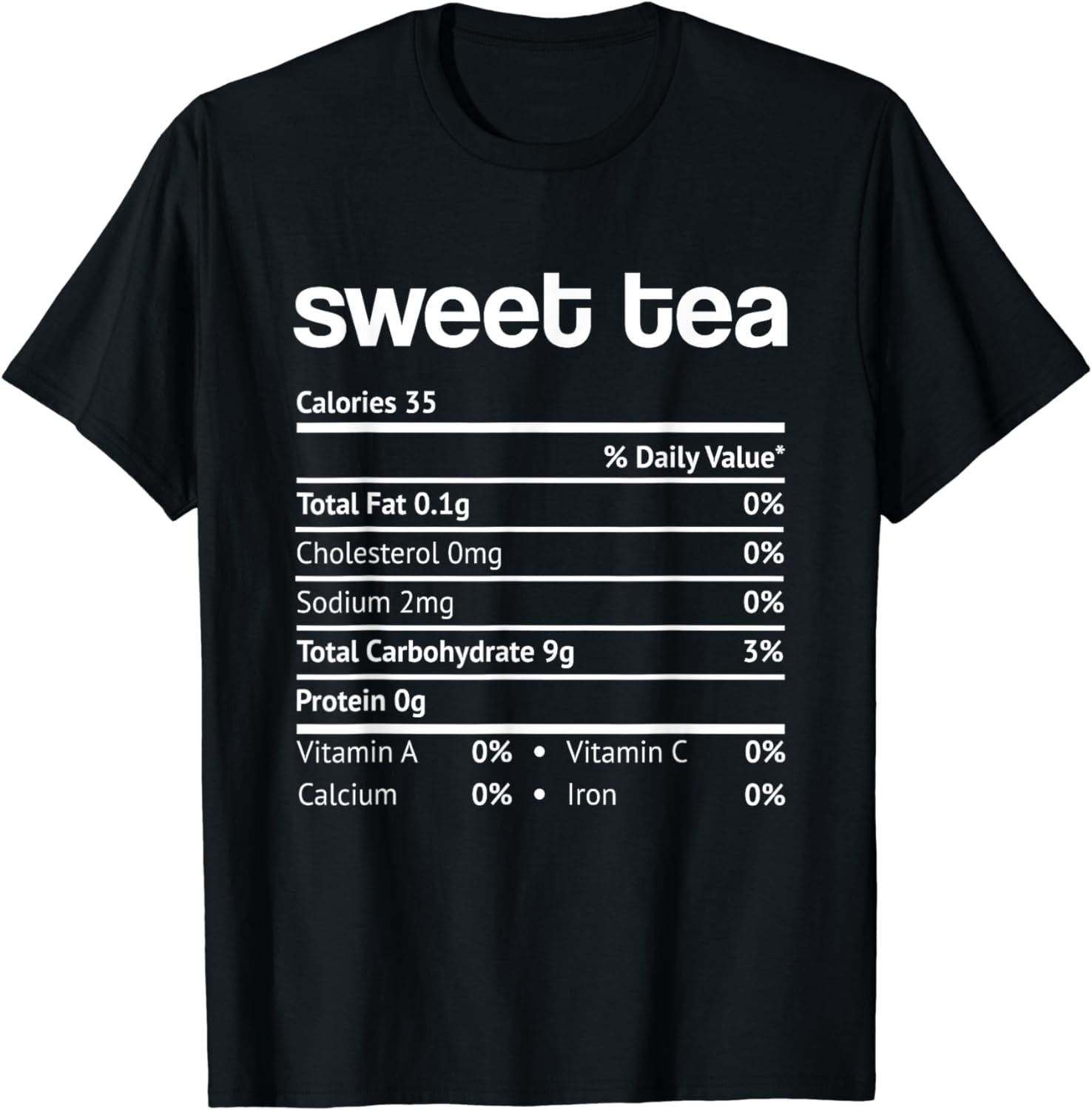 Sweet Tea Nutrition Facts Funny Thanksgiving Christmas T-Shirt ...