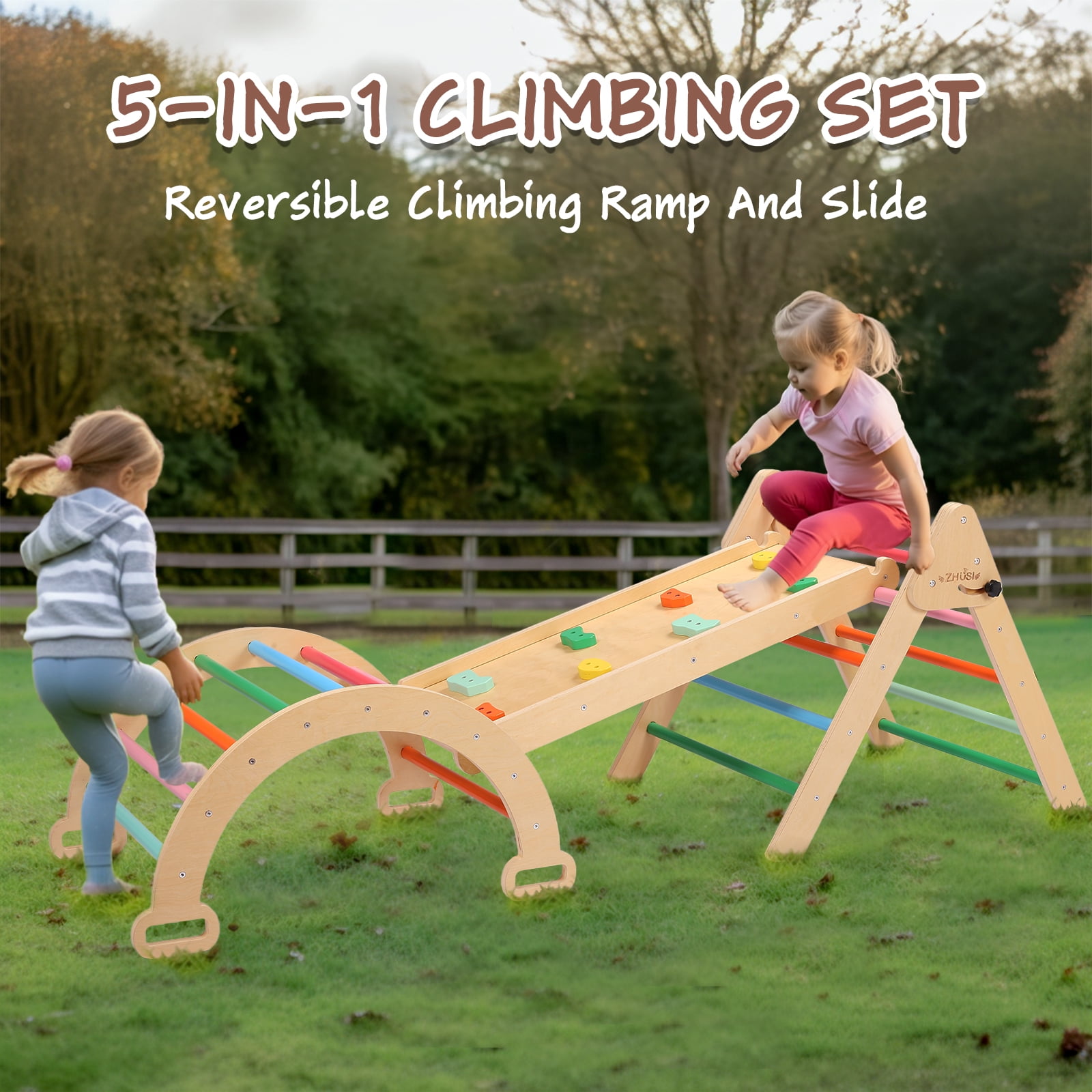 Sweet Time Montessori Climbing Playset, 5 in 1 Foldable Toddler ...