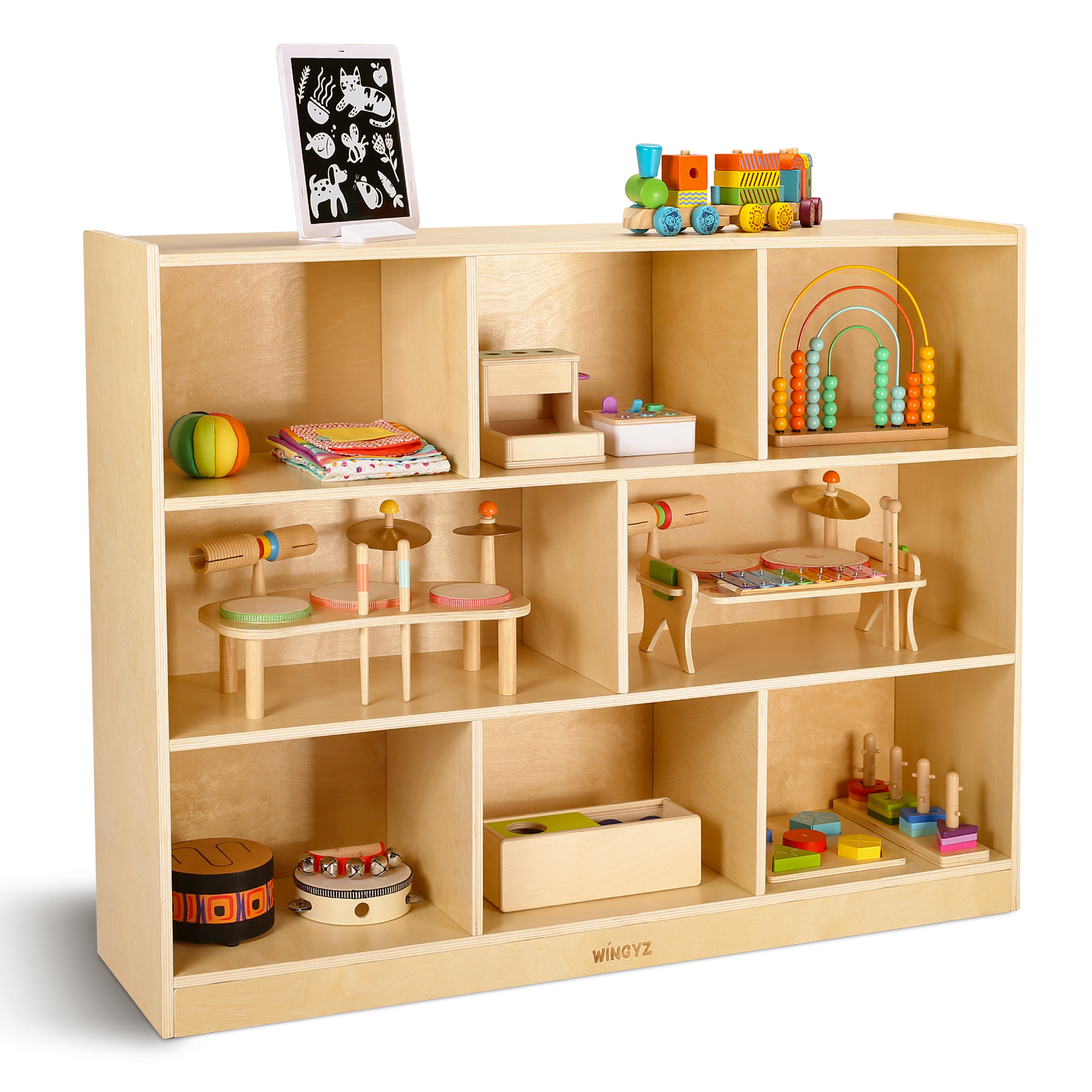 Wallniture Utah White Nursery Shelf Wall Bookcases, Multisize Wood Toy ...