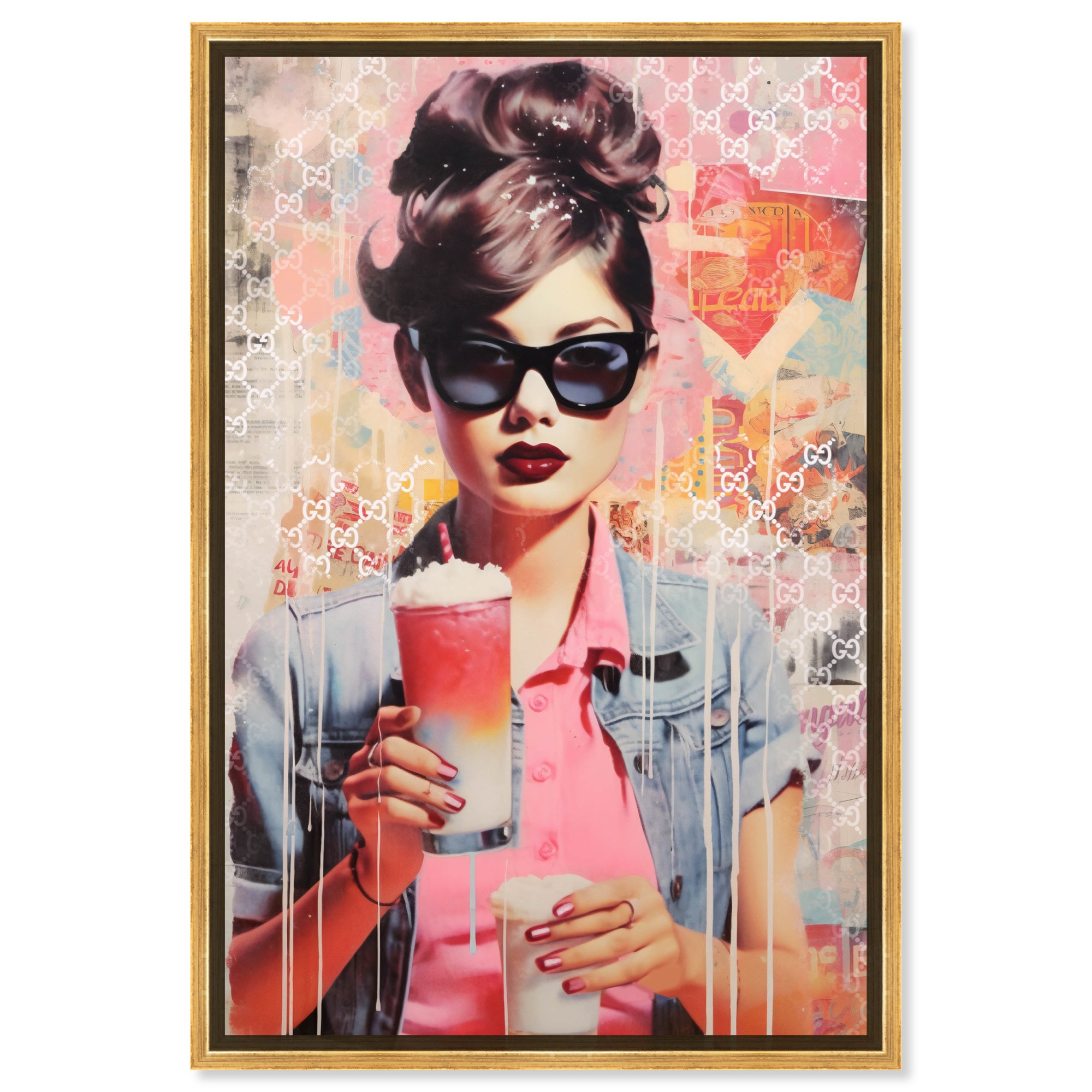Sweet Tooth Canvas Retro Art Prints by Art Remedy, Gold Frame, 20" x 30 ...