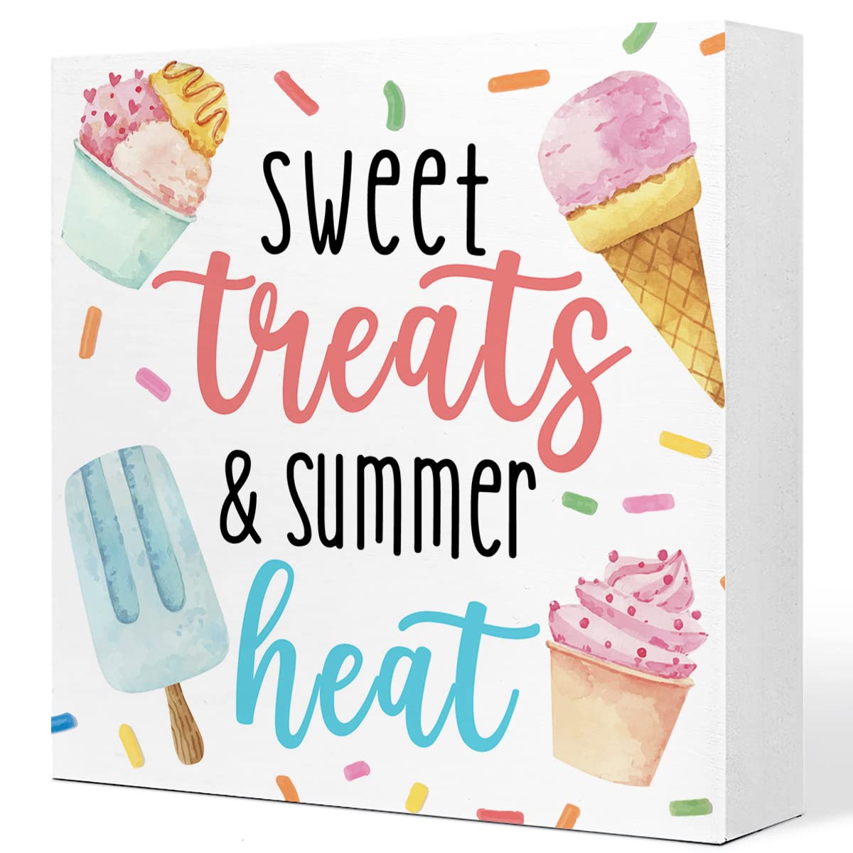 Sweet Treats and Summer EC36 Heat Funny Wooden Plaque Sign Desk Decor ...