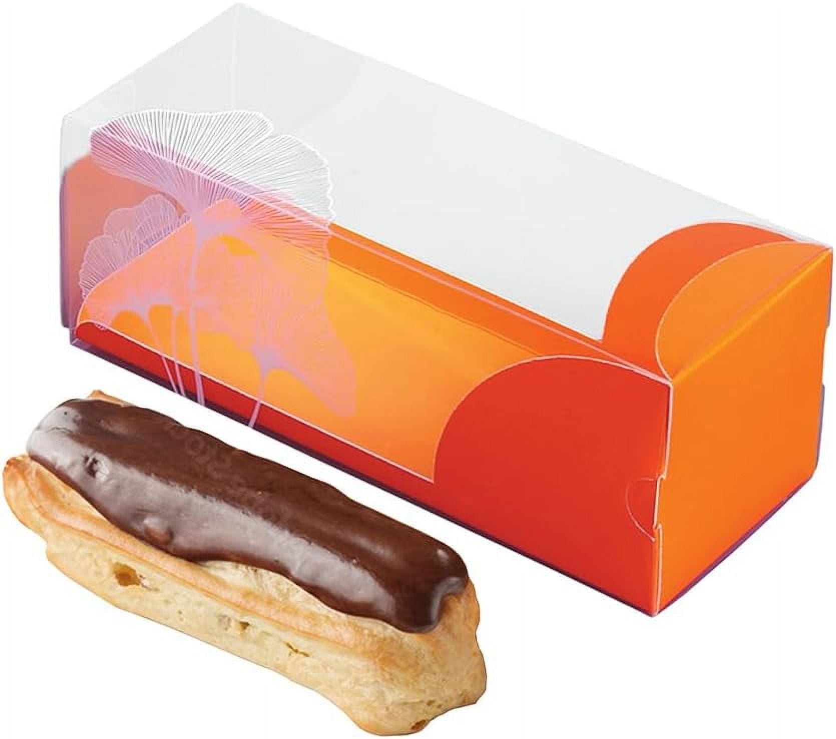 Sweet Vision 7 Inx2.5 In Clear Dessert Boxes,100 Orange Paper Sleeve ...