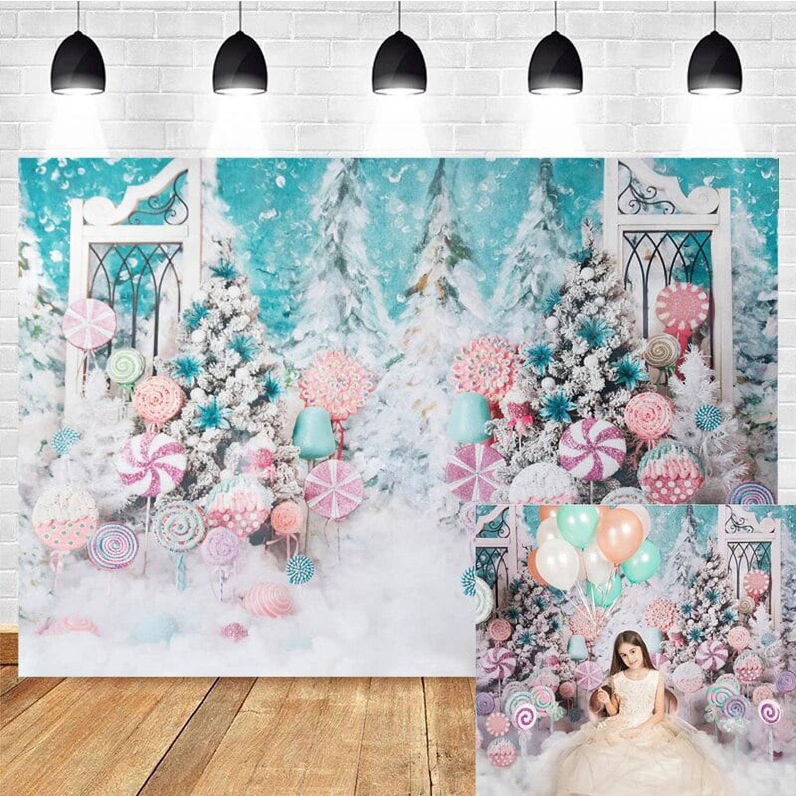 Sweet Winter Snow Christmas Photography Backdrops Candy Lollipop ...