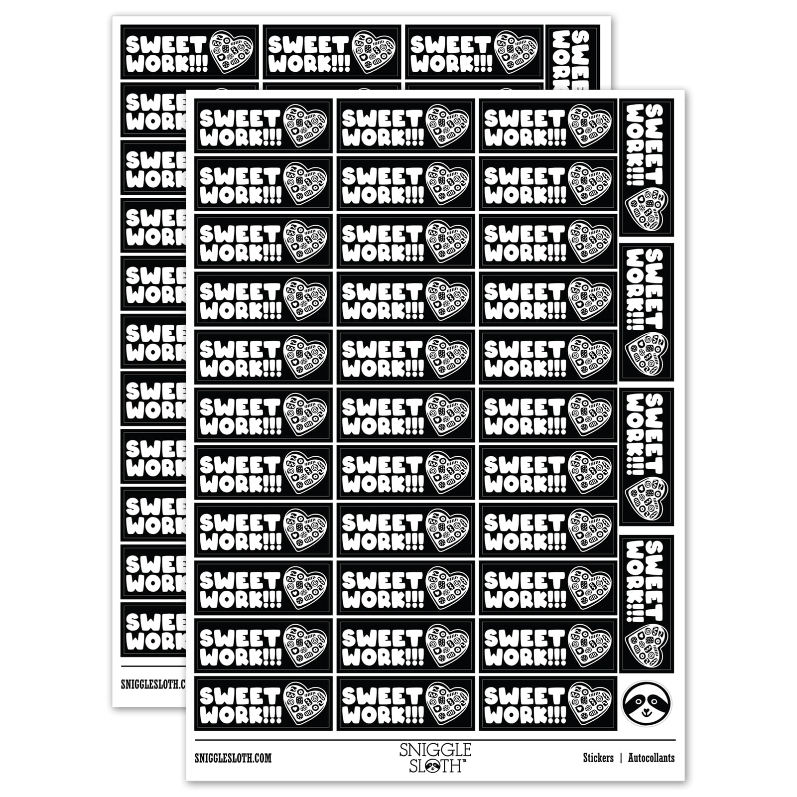 Sweet Work Candy Teacher Student School Sticker Set - Black - Matte ...