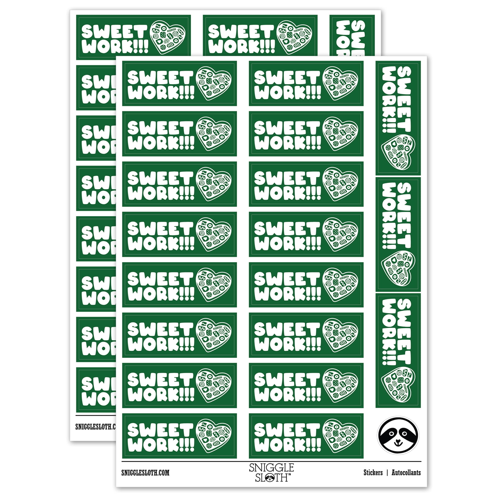 Sweet Work Candy Teacher Student School Sticker Set - Dark Green ...