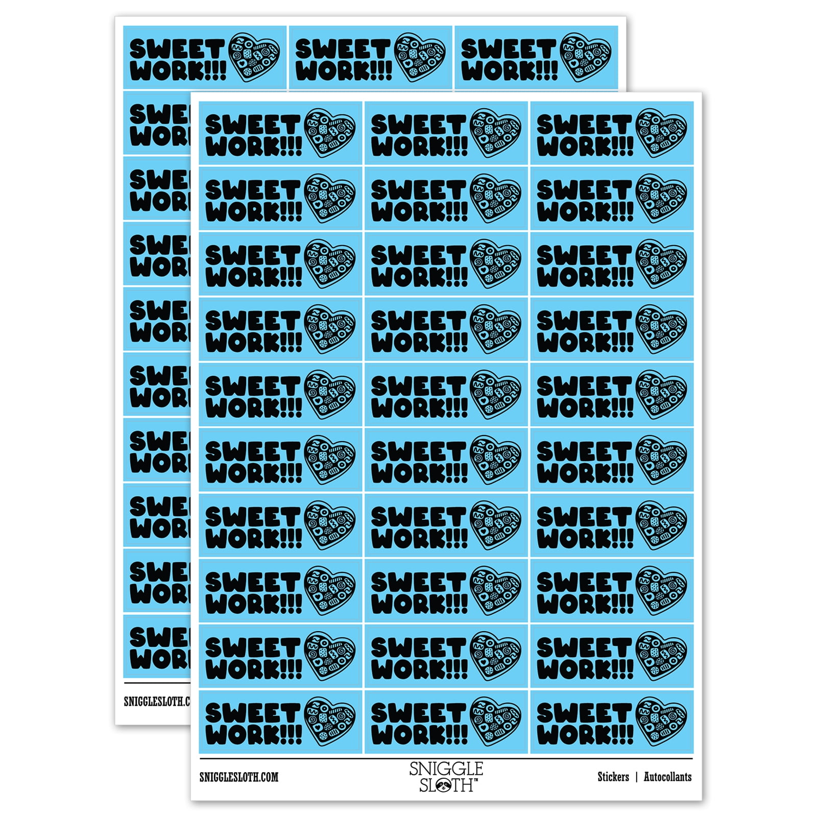 Sweet Work Candy Teacher Student School Sticker Set - Light Blue ...