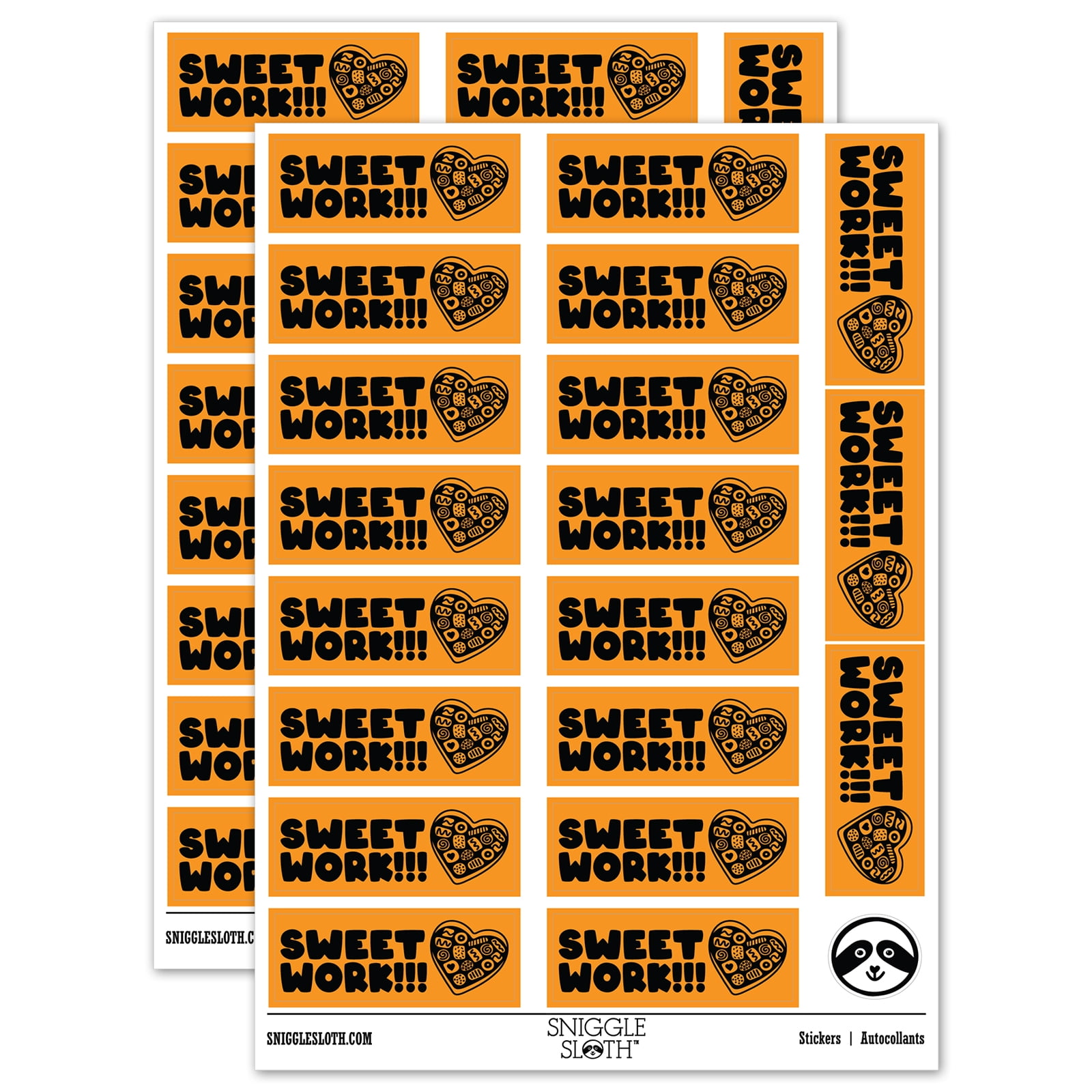 Sweet Work Candy Teacher Student School Sticker Set - Orange - Matte ...