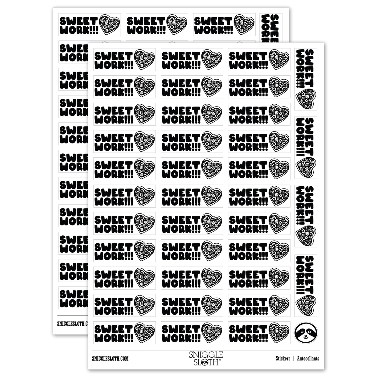 Sweet Work Candy Teacher Student School Sticker Set - White - Gloss ...