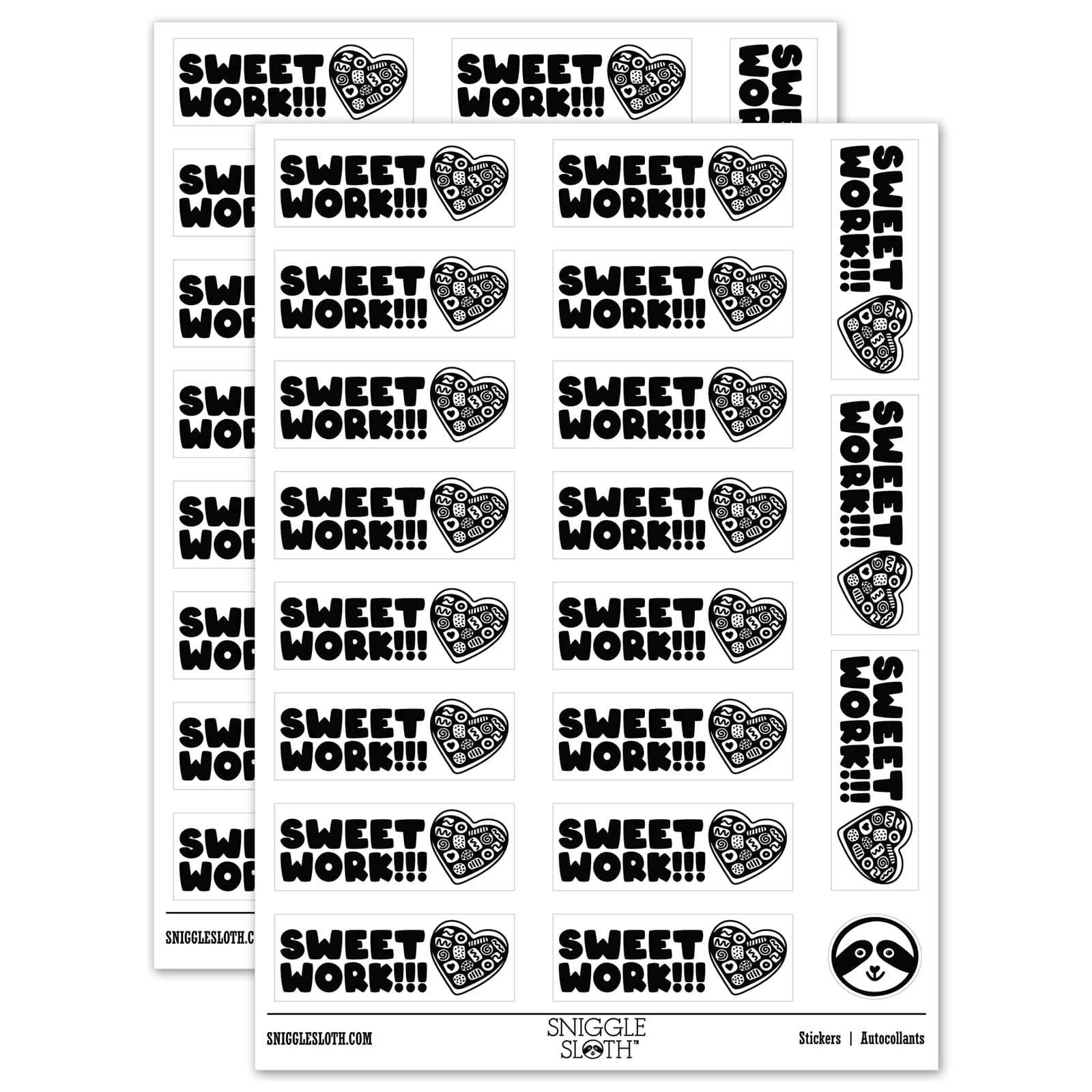 Sweet Work Candy Teacher Student School Sticker Set - White - Matte ...