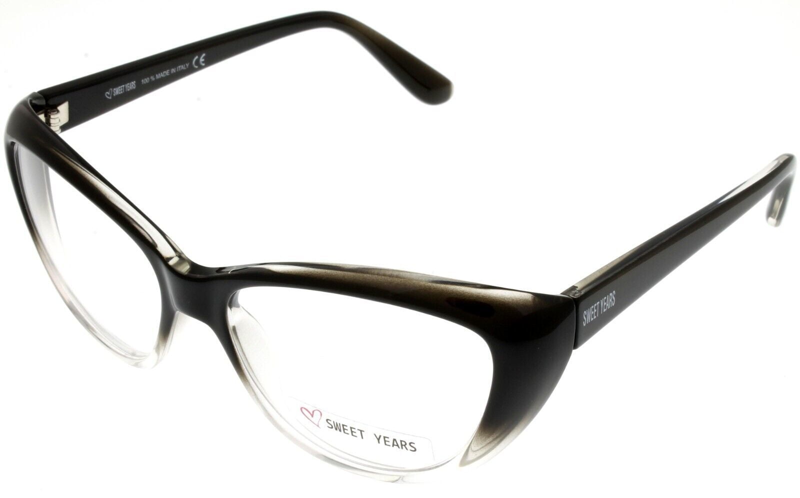 Sweet Years Eyewear Frame Black Cat Eye Italian Made SY356 03 - Walmart.com