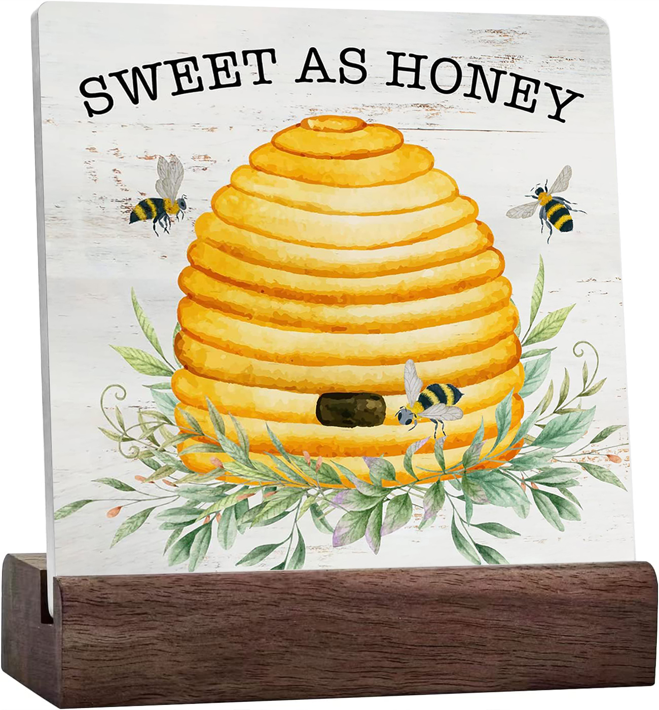 Sweet as Honey Spring Ceramic Table Plaque Motto Desk Decorations ...