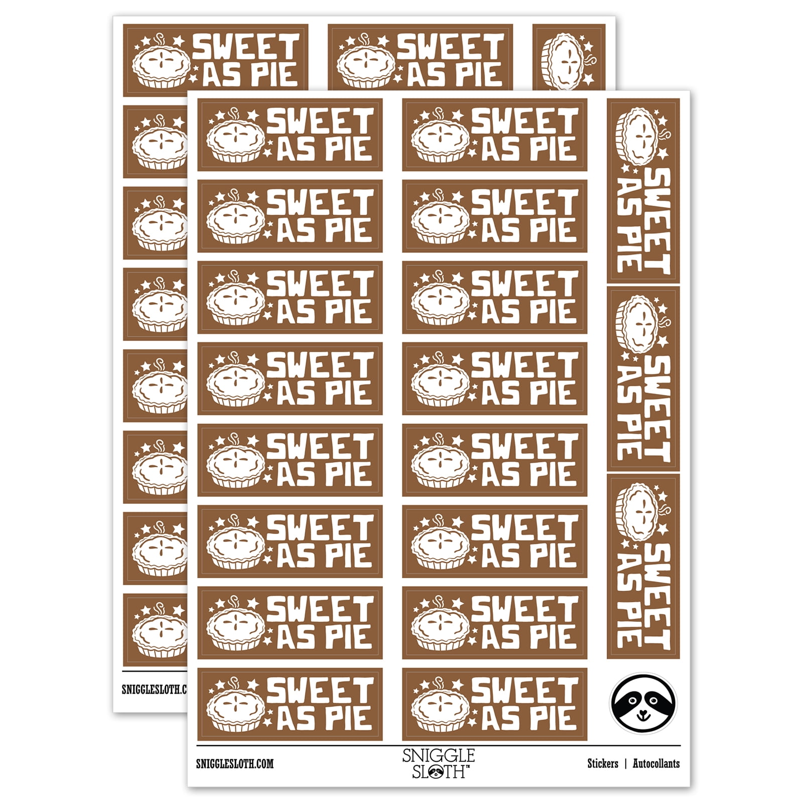 Sweet as Pie Teacher Student School Sticker Set - Brown - Matte Finish ...