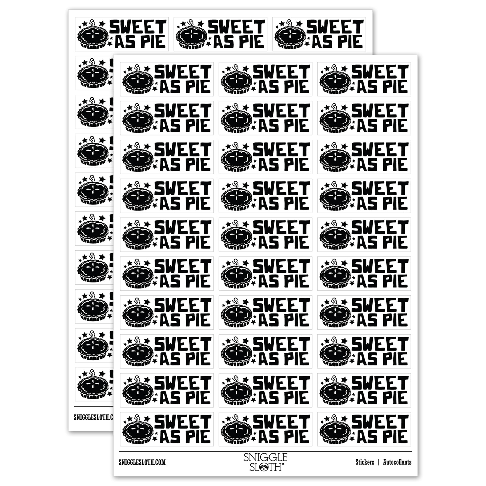 Sweet as Pie Teacher Student School Sticker Set - White - Gloss Finish ...