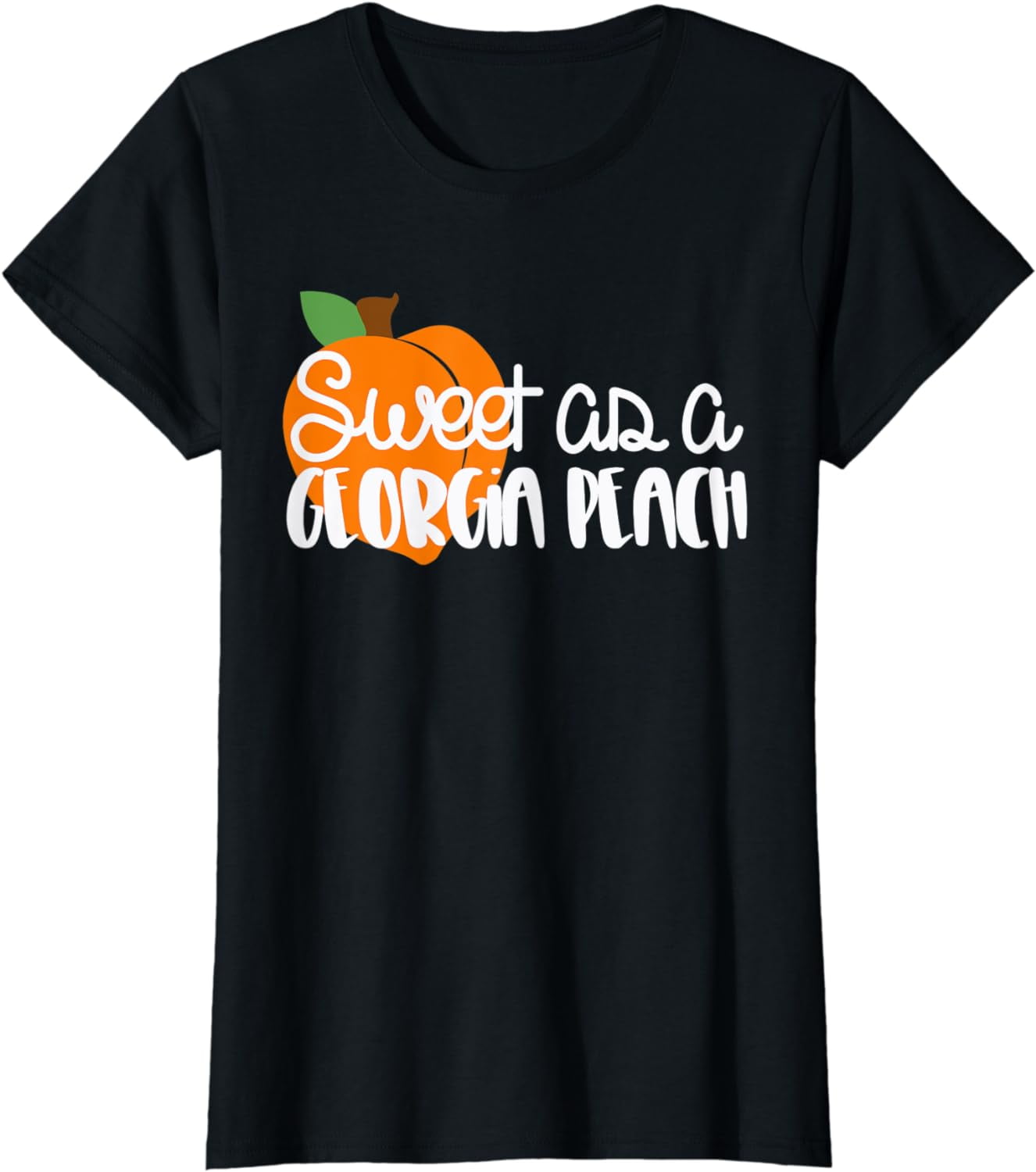 Sweet as a Georgia Peach t shirt with bright peach graphic - Walmart.com