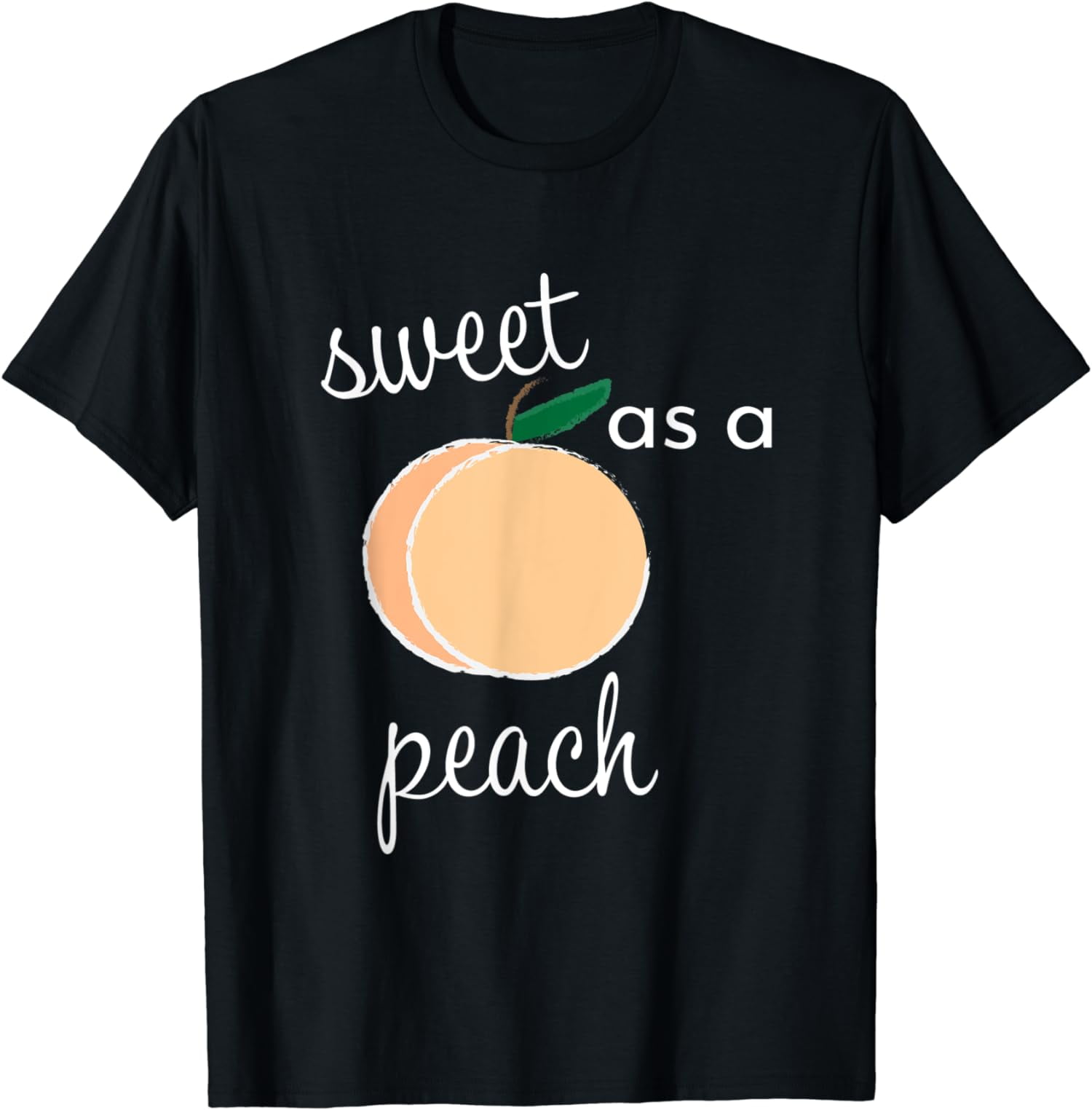 Sweet as a Peach Fruit Farmer Summer Calligraphy Script T-Shirt ...