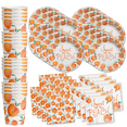 Sweet as a Peach Party Supplies Set Plates Napkins Cups Tableware Kit ...