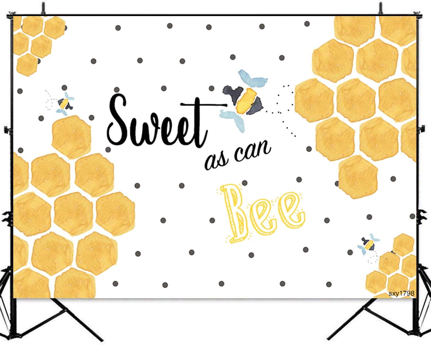 Sweet as can Bee Baby Shower Backdrop Honey Bee Birthday Photo ...