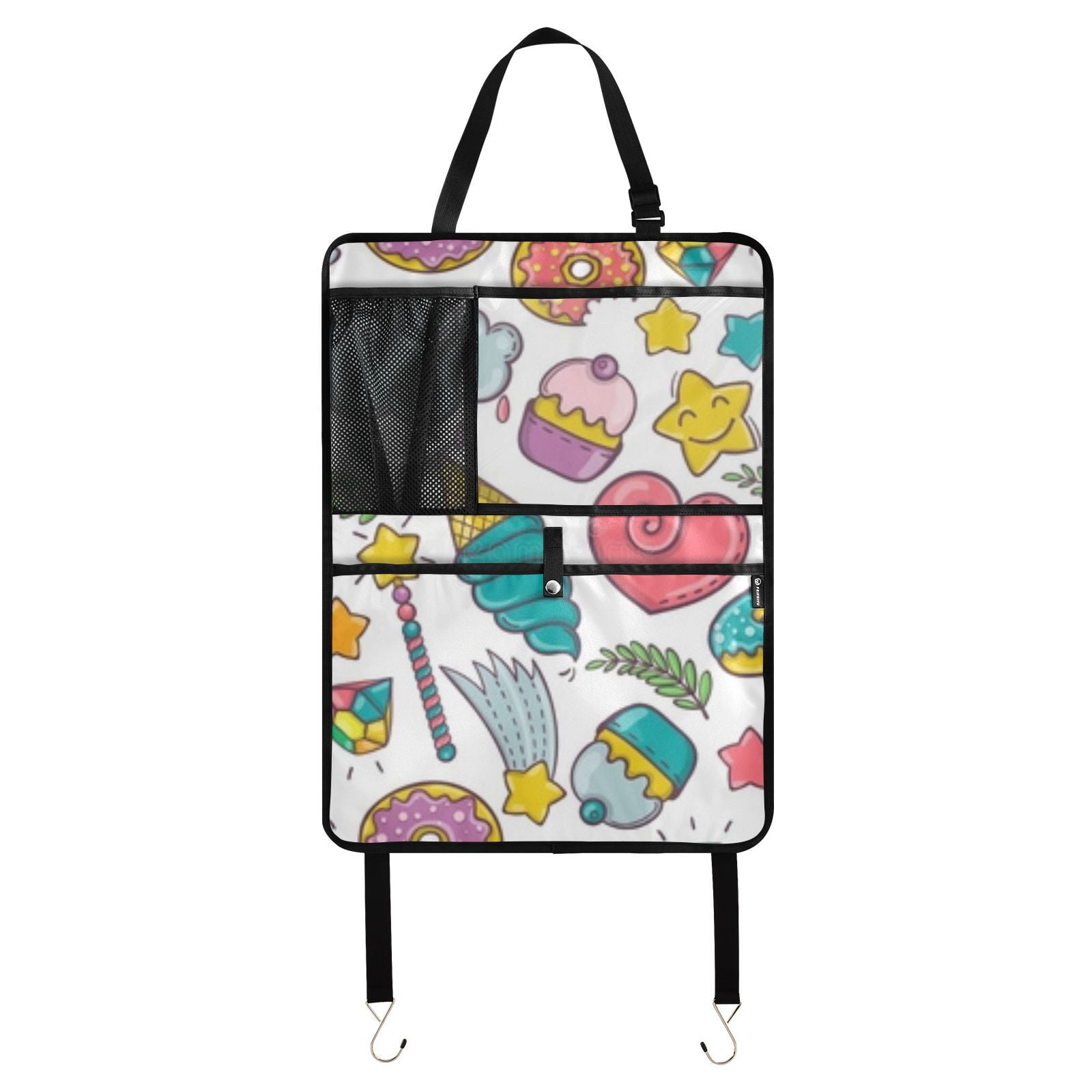 Sweet colorful doodle pattern Kick Mats with Organizer - 222 Pack ...