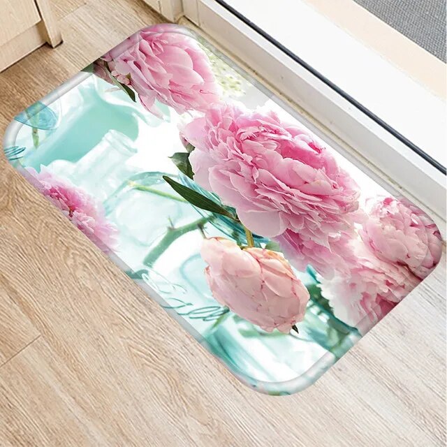 Sweet tic Rose Door Mat Indoor Corridor Balcony Bathroom Non-slip Rug ...