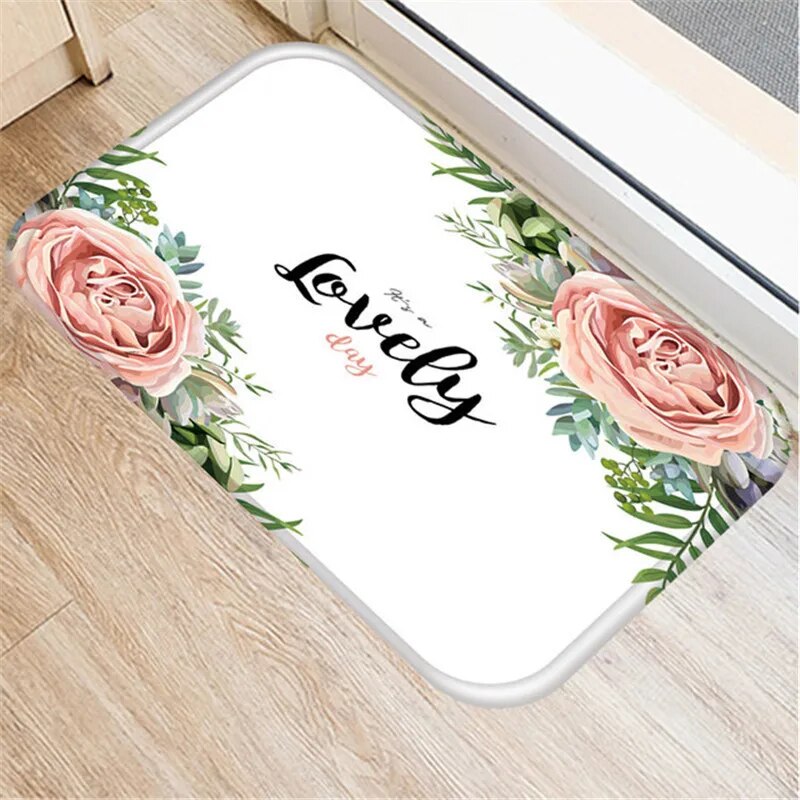 Sweet tic Rose Door Mat Indoor Corridor Balcony Bathroom Non-slip Rug ...
