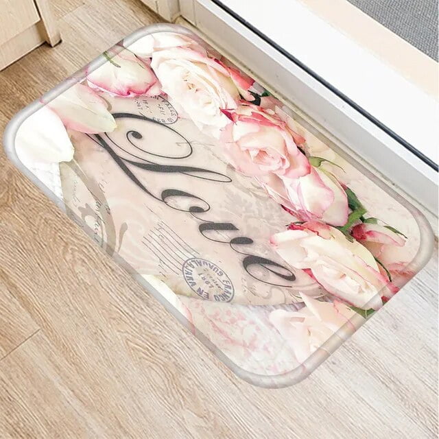 Sweet tic Rose Door Mat Indoor Corridor Balcony Bathroom Non-slip Rug ...