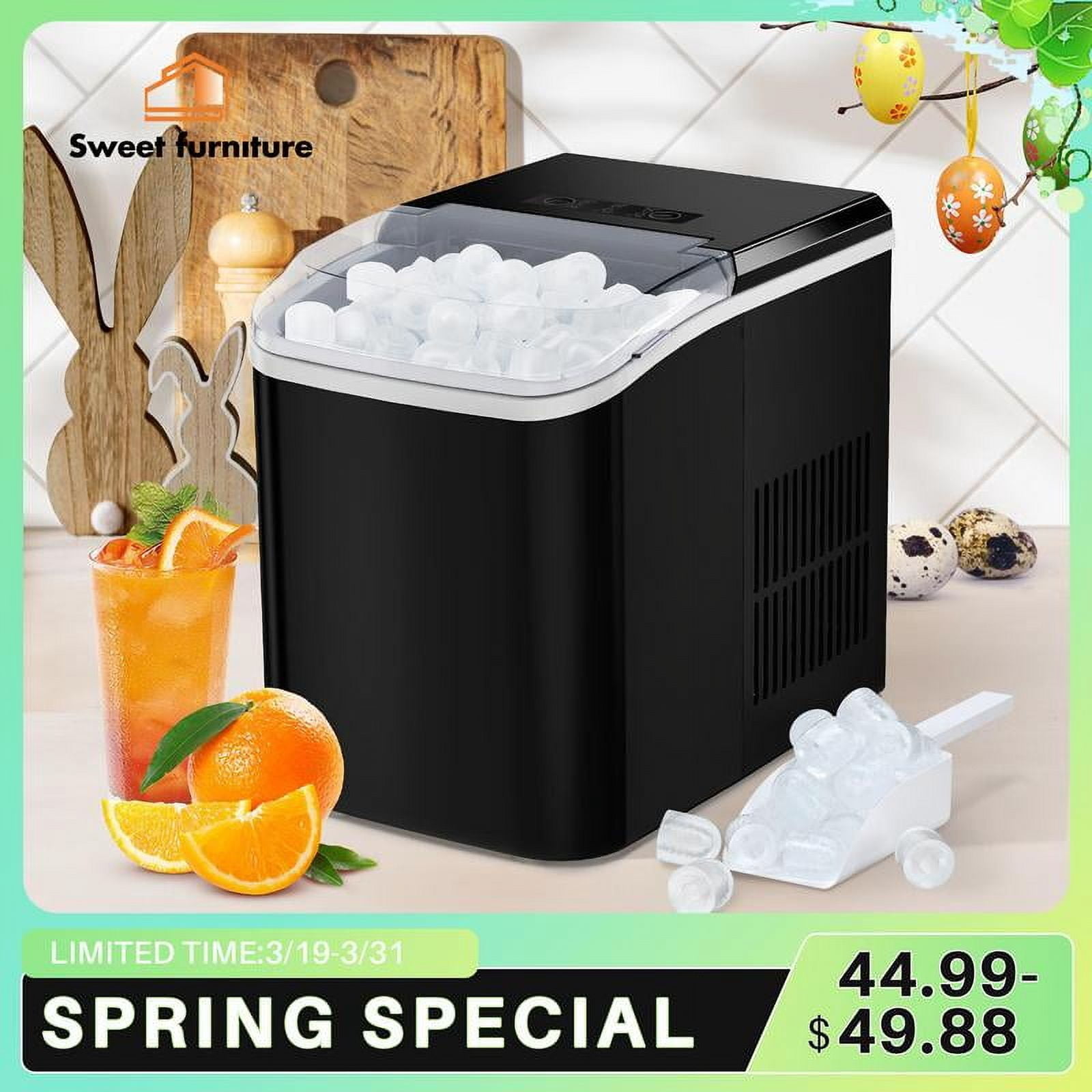 SweetFurniture Countertop Ice Maker Machine, Basket and Handle, 9 Cubes ...