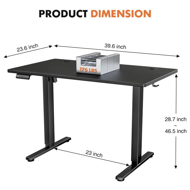SweetFurniture Electric Height Adjustable Standing Desk, 48'' x 24 ...
