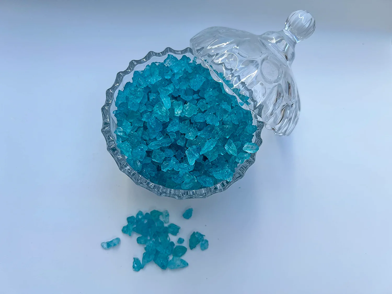 SweetGlob Old Fashioned Rock Sugar Candy Crystals 1 Pound (Light Blue ...