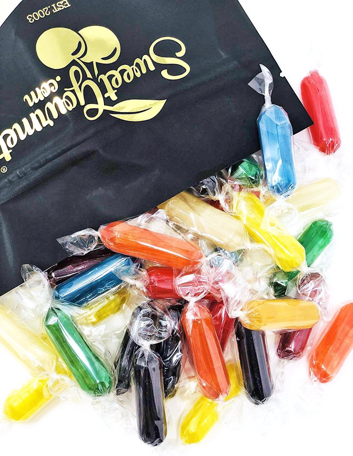 SweetGourmet Assorted Fruit Flavored Rods | Wrapped Hard Candy | 2 ...