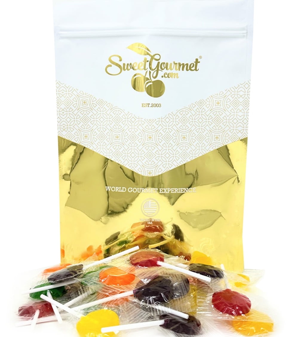 SweetGourmet Assorted Lollipops | Beauty Pops Bulk Hard Candy Wrapped ...