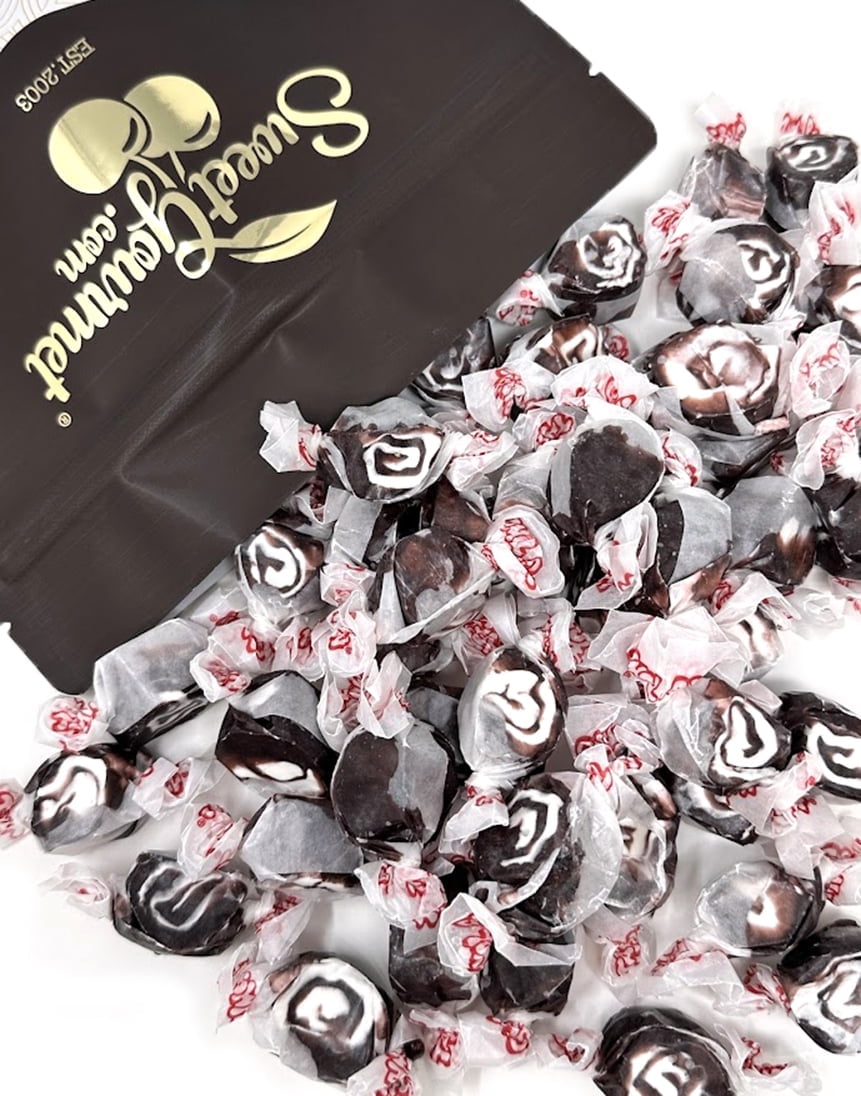 SweetGourmet Black Licorice Swirl Salt Water Taffy Bulk Candy | 1 Pound ...